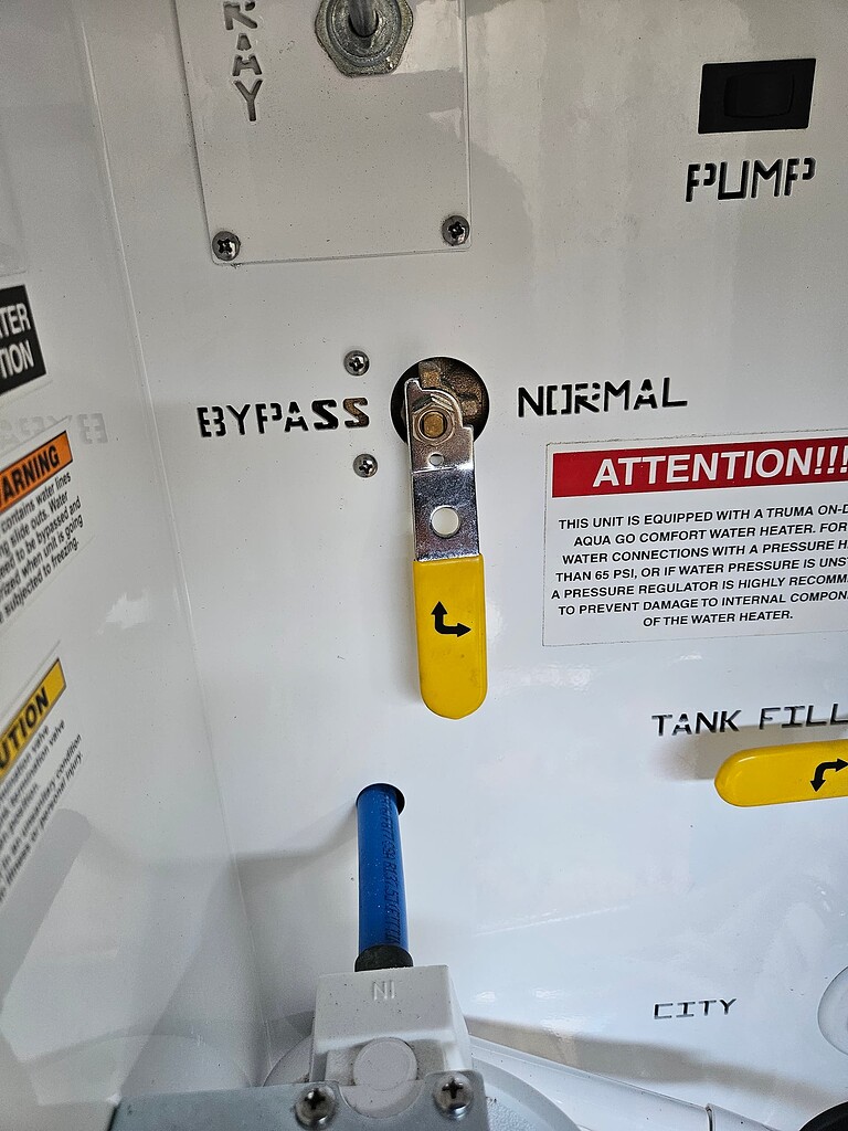 Water bypass valve - Lounge - Vanleigh RV Owners